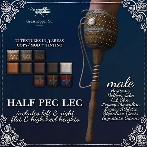 Second Life Marketplace Grasshopper St Half Peg Leg Male