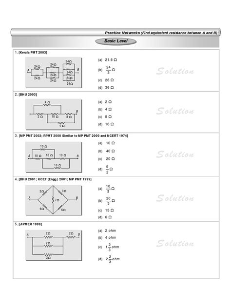 Resistor Network Problems Pdf Electronic Engineering Electrical Circuits