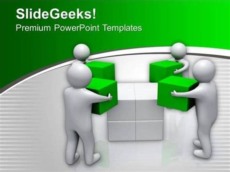 Team Members Assembling Cubes Powerpoint Templates Ppt Backgrounds For