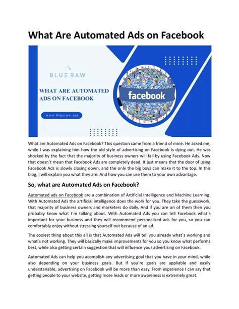 Ppt What Are Automated Ads On Facebook Powerpoint Presentation Free Download Id12792121