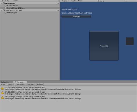 Clientrpc Call On Un Spawned Object Unity Engine Unity Discussions