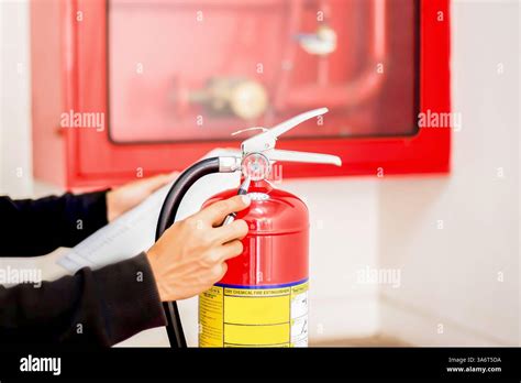 Engineer Checking Industrial Fire Control System Fire Alarm Controller Fire Notifier Anti Fire