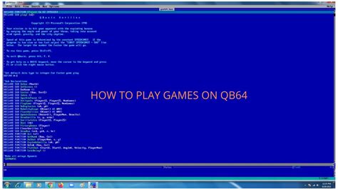 How To Play Games On Qb64 Youtube