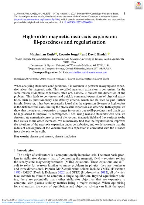 Pdf High Order Magnetic Near Axis Expansion Ill Posedness And Regularisation