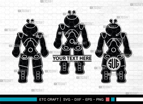 Robot Svg Monogram Robot Silhouette Graphic By Pixel Elites · Creative Fabrica