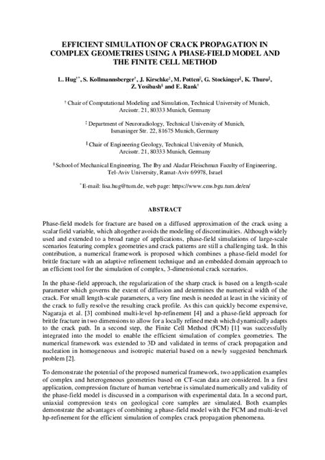 Pdf Efficient Simulation Of Crack Propagation In Complex Geometries