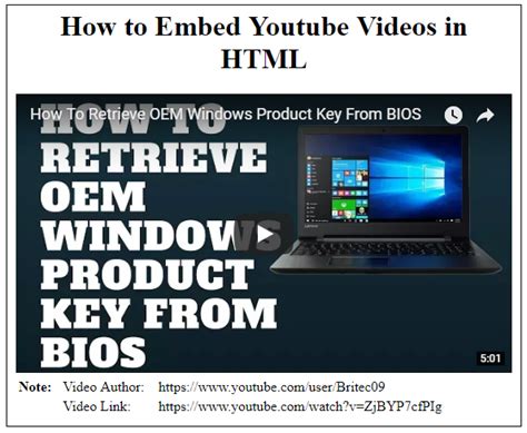 how to embed youtube videos in html sourcecodester