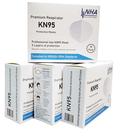 10x Kn95 P2 Face Masks Nha Brand Sku Kn10