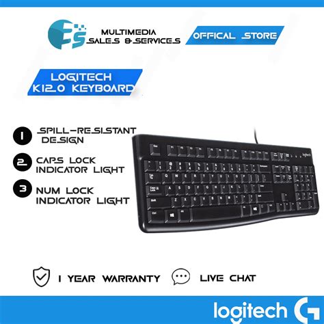 Logitech Wired Keyboard K120 Shopee Malaysia