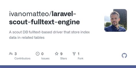 Github Ivanomatteolaravel Scout Fulltext Engine A Scout Db Fulltext