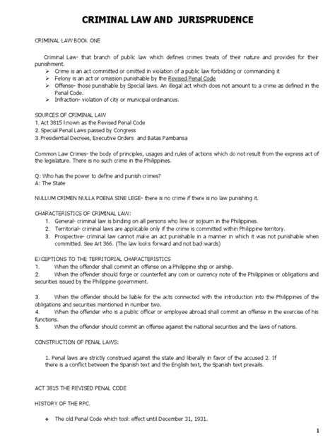 Criminology Pointers Part 1 Pdf Crimes Crime And Violence