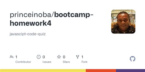 GitHub Princeinoba Bootcamp Homework Javascipt Code Quiz