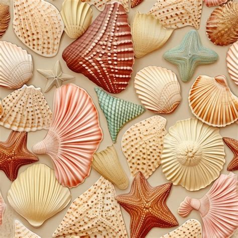 Premium Photo Seamless Pattern Of Shells