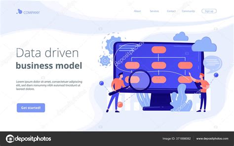 data driven business model concept landing page stock vector by