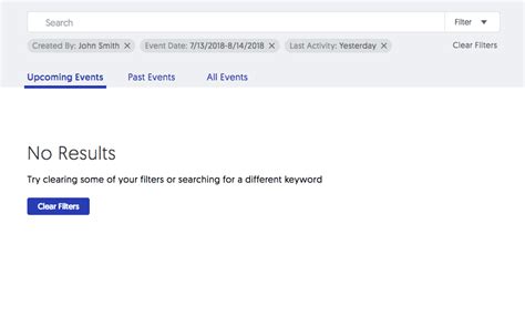 Filtering And Sorting Events In Event Diagramming