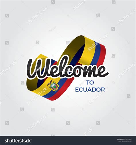 Welcome Ecuador Symbol Flag Simple Modern Stock Vector Royalty Free