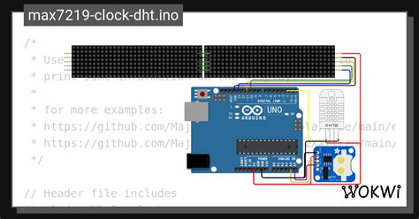 Orologioarduinomax7219 Clock Dhtsettadaseriale Wokwi Esp32