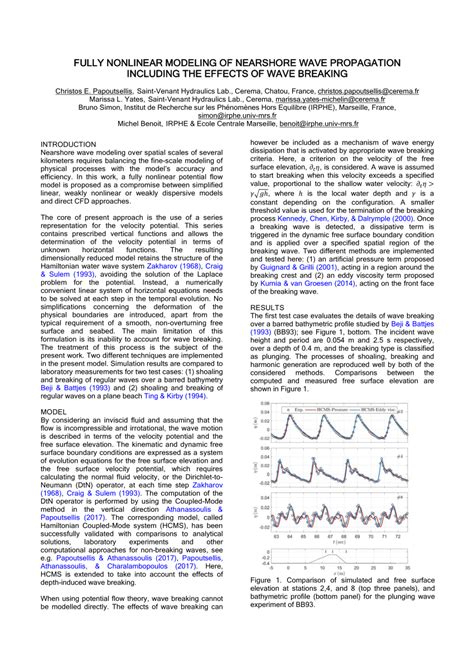 Pdf Fully Nonlinear Modeling Of Nearshore Wave Propagation Including The Effects Of Wave Breaking