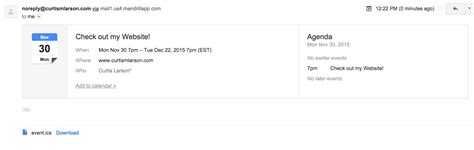 Meteor How To Create And Send An Ical Invitation Email · Curtis