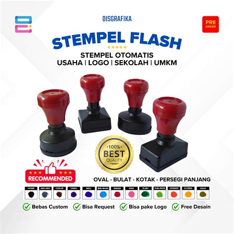 Jual Stempel Flash Otomatis Custom Logo And Teks Bebas Gratis Desain Stempel Flash