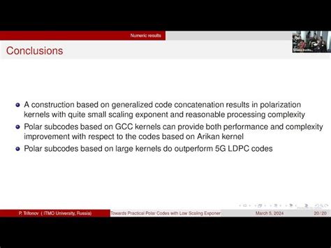 Free Video Towards Practical Polar Codes With Low Scaling Exponent