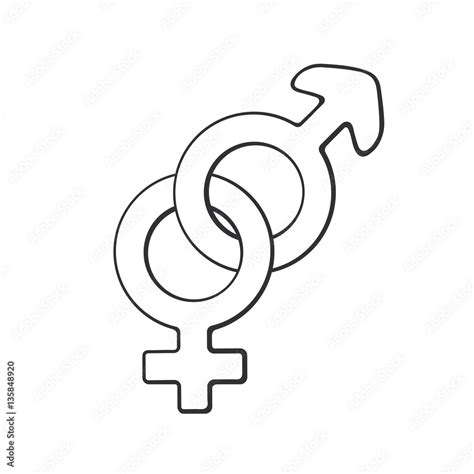 Vector Illustration Hand Drawn Doodle With Heterosexual Gender Symbol