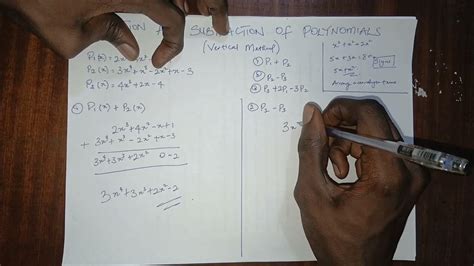 Addition And Subtraction Of Polynomial Vertical Method Youtube