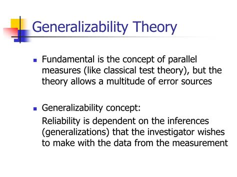 Ppt Generalizability Theory Powerpoint Presentation Free Download