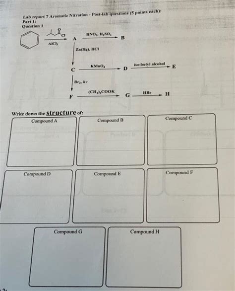 solved lab report 7 aromatic nitration post lab questions