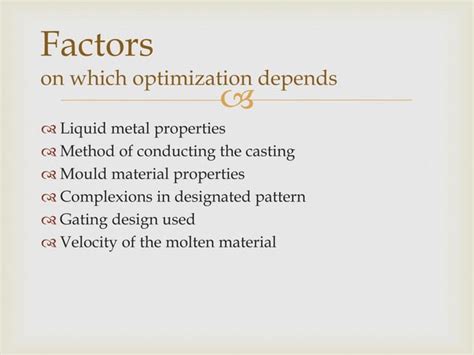 Optimization Of Gating Systems Pptx