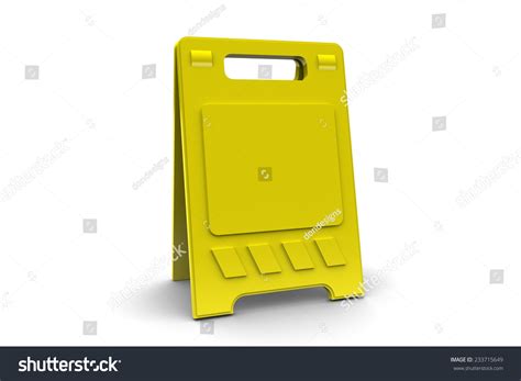 Plastic Caution Sign Isolated On White Stock Illustration 233715649