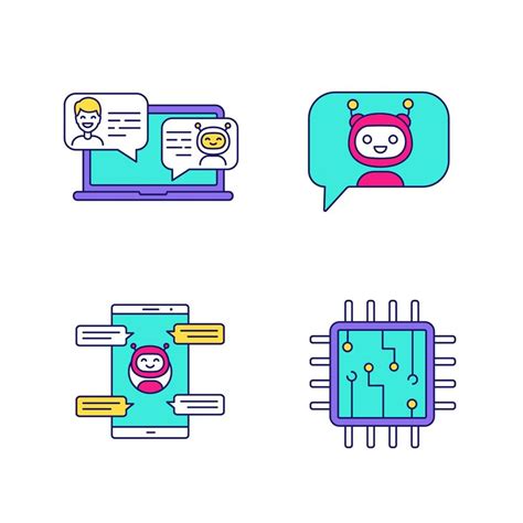 chatbots color icons set 3761945 vector art at vecteezy