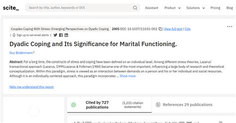 Dyadic Coping And Its Significance For Marital Functioning