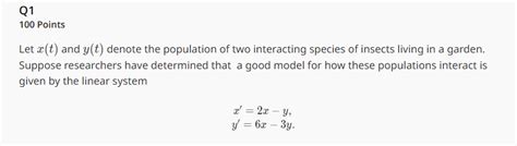 Solved Answer Parts A And B Note The Eigenvalues Are Chegg Com