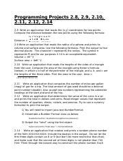 Programming Project Ch Part Docx Programming Projects