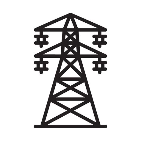 Electricity Pylon Icon Depicting Energy Infrastructure And Electrical