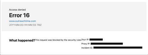 Access Denied Error 16 Message Embrace®