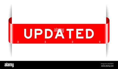 Red Color Inserted Label Banner With Word Updated On White Background Stock Vector Image Art