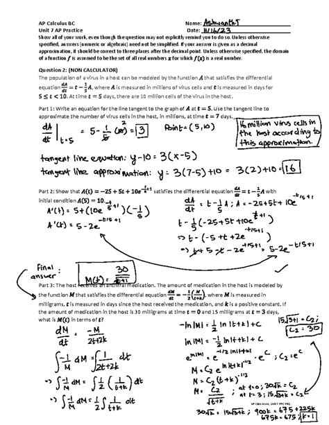 AP Calculus APC Unit MCQ Progress Check Analysis Studocu