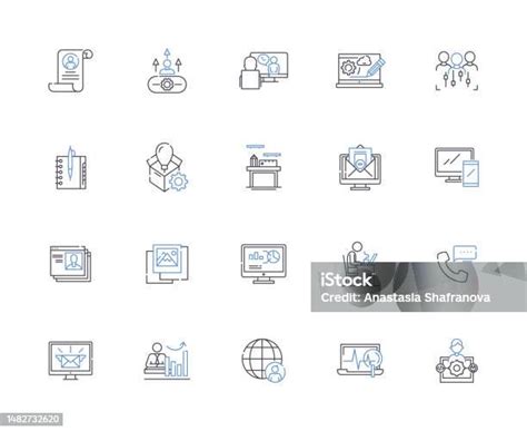 일하는 사람들은 아이콘 모음을 개략적으로 설명합니다 노동 직원 직원 직원 인력 전문가 고용된 벡터 및 일러스트레이션 개념