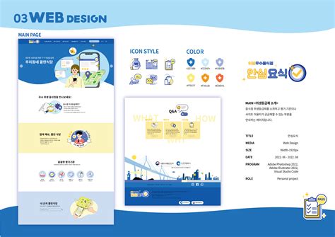 웹디자인 우수위생음식점 홍보 사이트 안심요식 웹 Ui·ux 포트폴리오 크몽