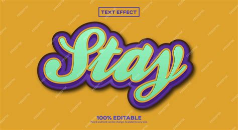 Premium Vector Stay Text Effect