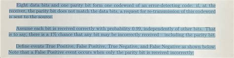 Eight Data Bits And One Parity Bit Form One Codeword