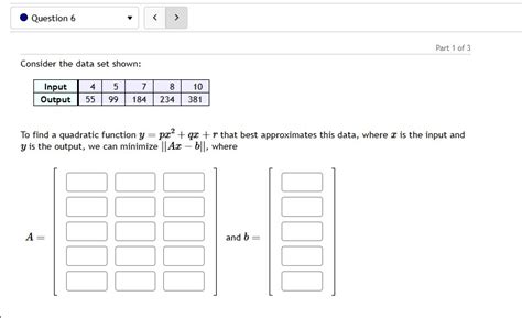 Solved Question 6part 1 Of 3consider The Data Set