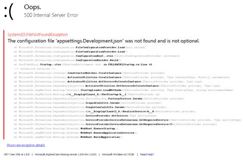 Mvc Aspnetcore Works Locally In Vs 2015 But Error 500 When Published To Azure Stack