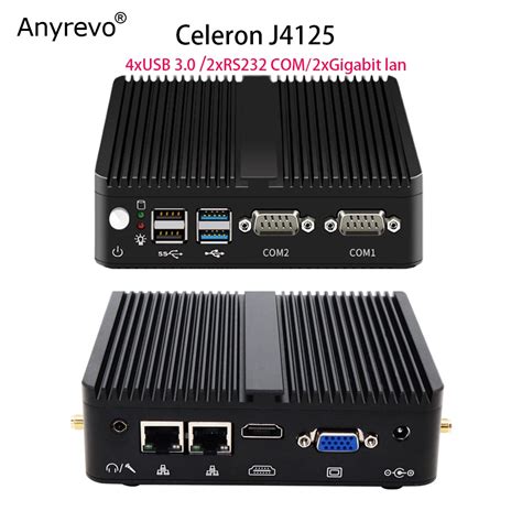 ราคาถูก Fanless Windows 10 Mini Pc Intel Celeron J4125 Quad Core คอมพิวเตอร์อุตสาหกรรม Dual