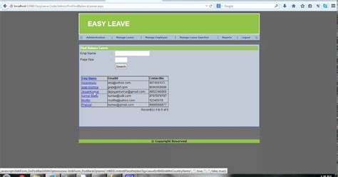 Leave Management System ASP NET Project Final Year Projects JGun Technologies Call