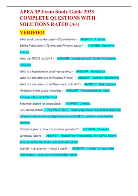 APEA P Exam Study Guide COMPLETE QUESTIONS WITH SOLUTIONS RATED A VERIFIED APEA