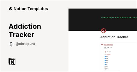 Addiction Tracker Template By Chris Punt Notion Marketplace