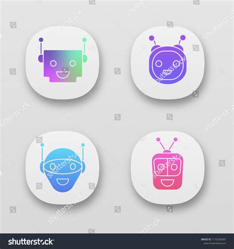 Chatbots App Icons Set Uiux User Stock Vector Royalty Free 1175295565